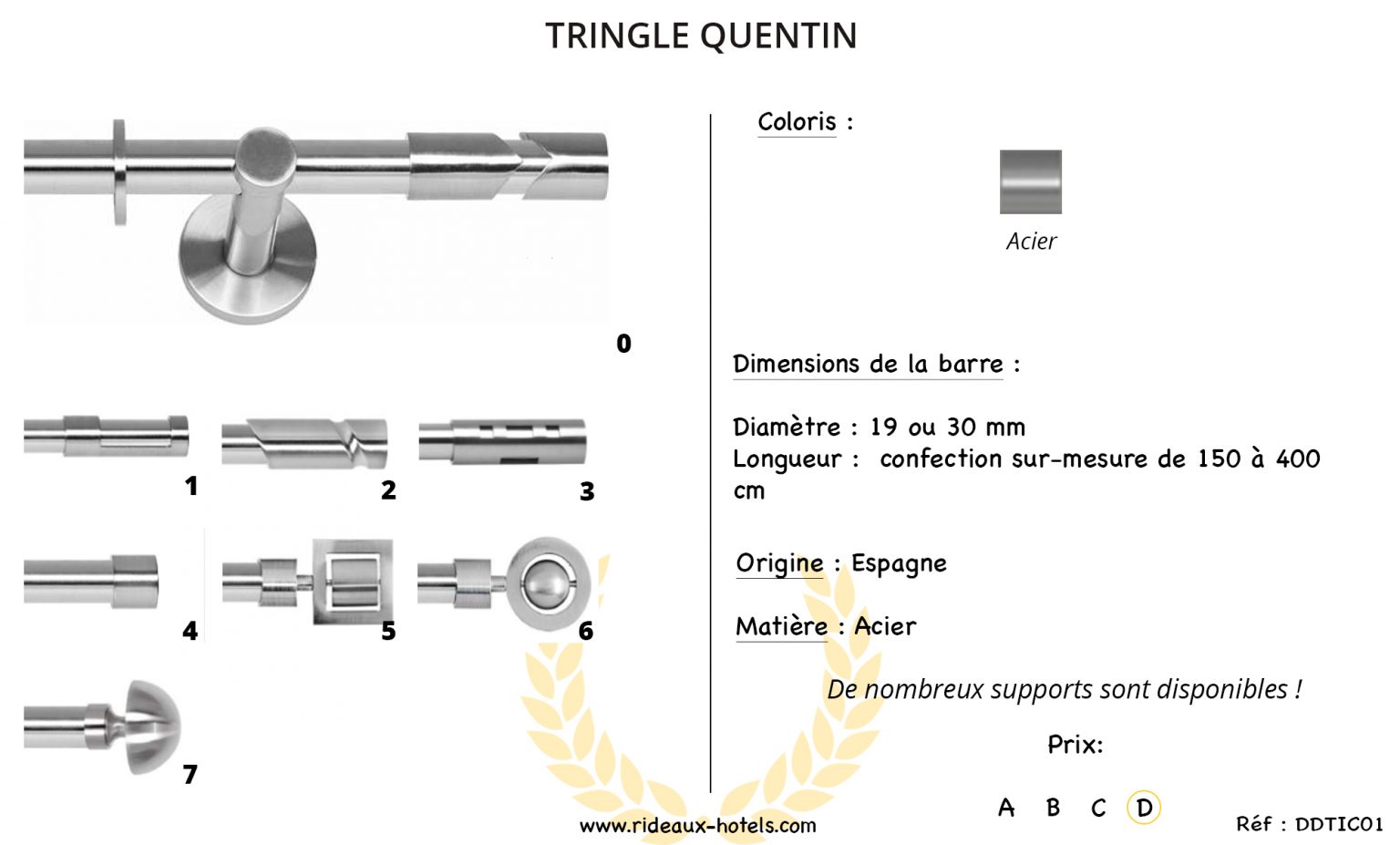 Catalogue tringles, rails et barres pour rideaux et voilages